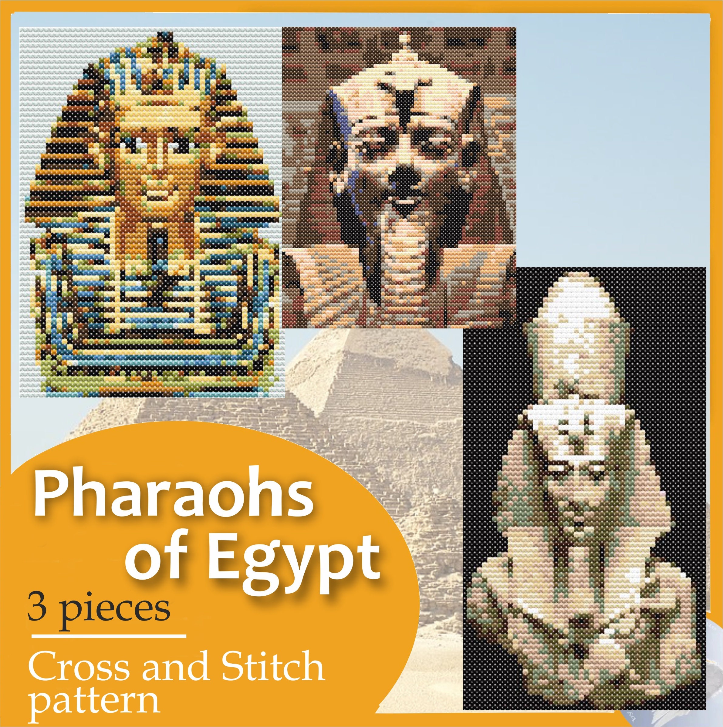 The Most Famous Pharaohs of Ancient Egypt. Cross Stitch Pattern ...
