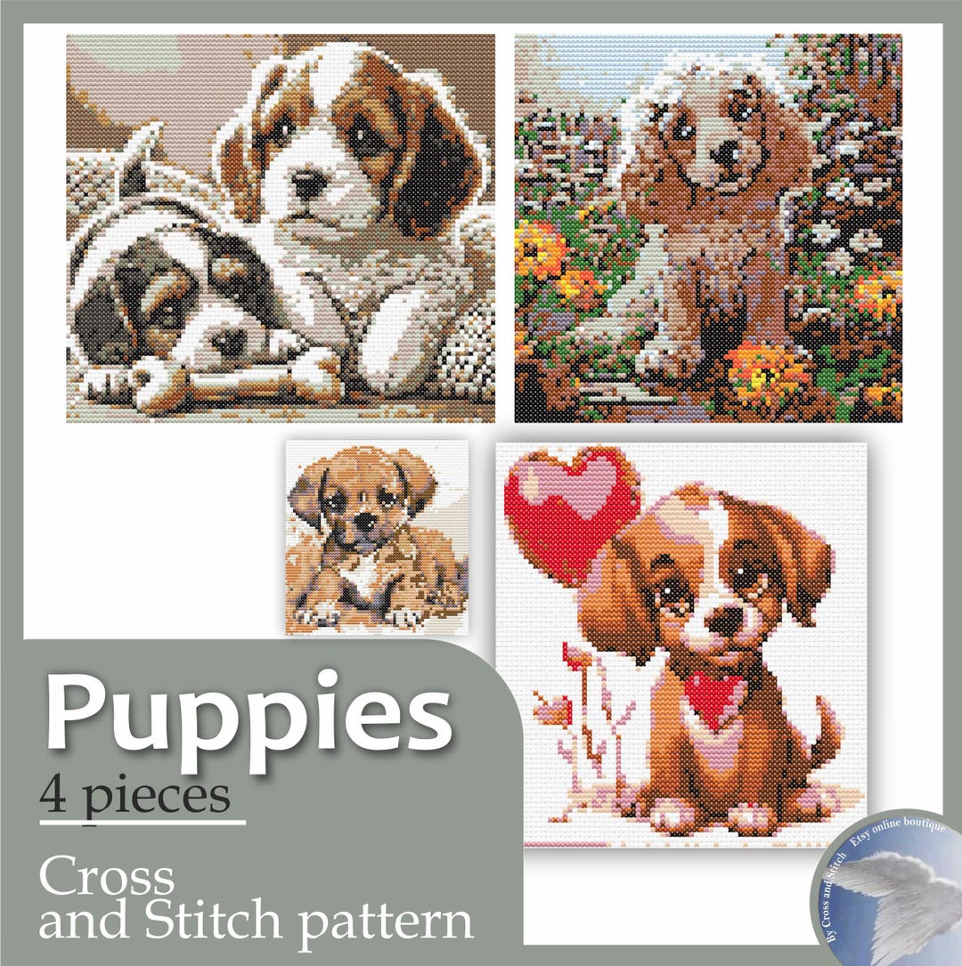 Puppy Dog Cross Stitch Pattern: Embroidery Instruction (PDF Pattern) - Etsy