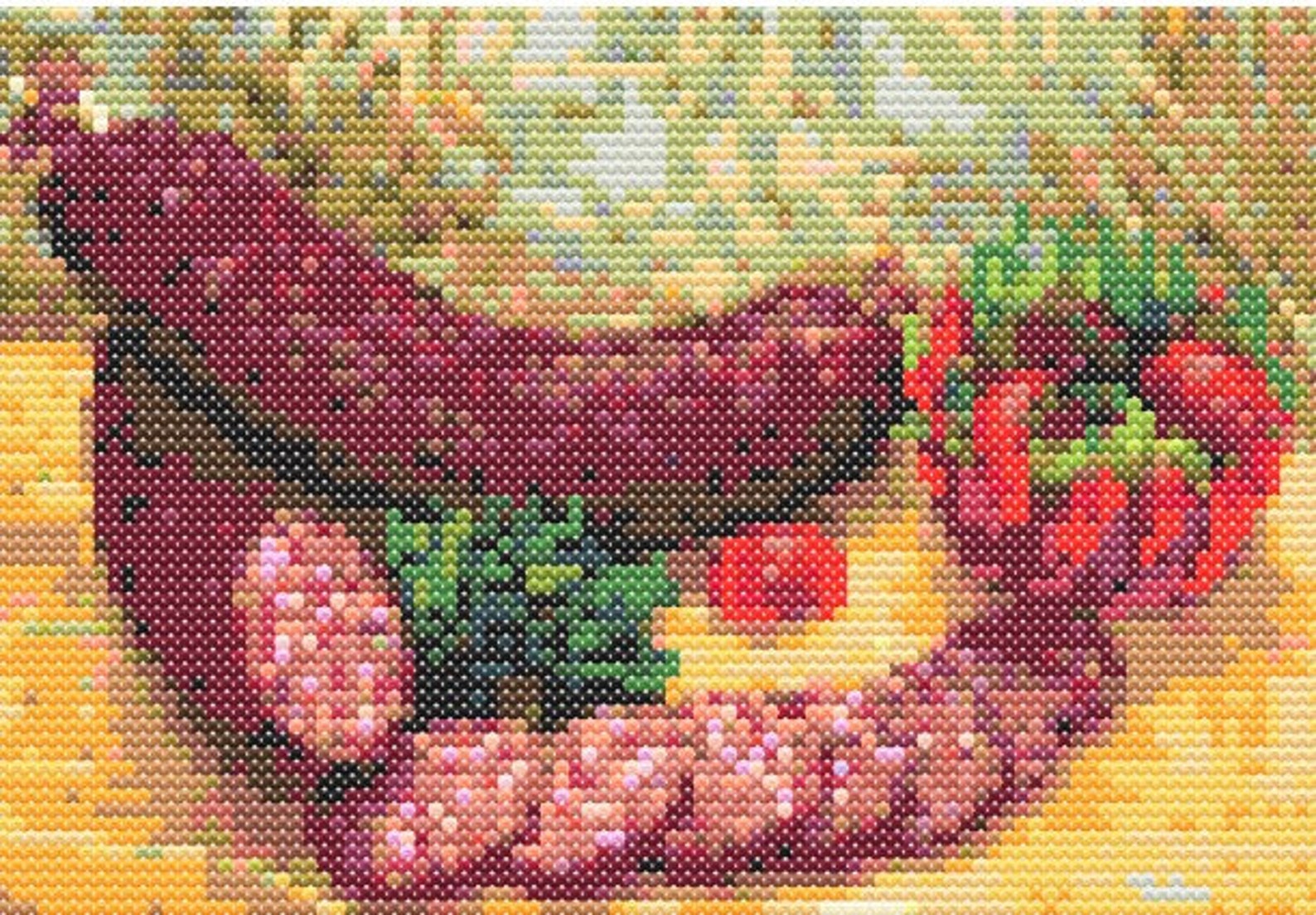 Minced Meat Smoked Meat Products Simple Cross Stitch Pattern ...