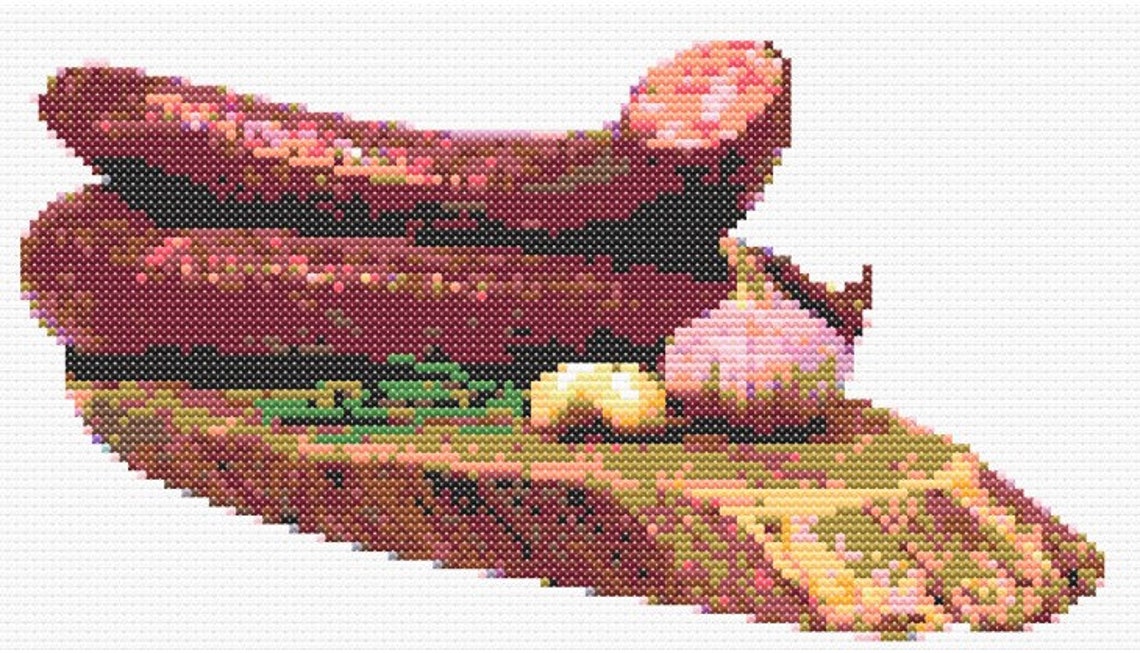 Minced Meat Smoked Meat Products Simple Cross Stitch Pattern ...