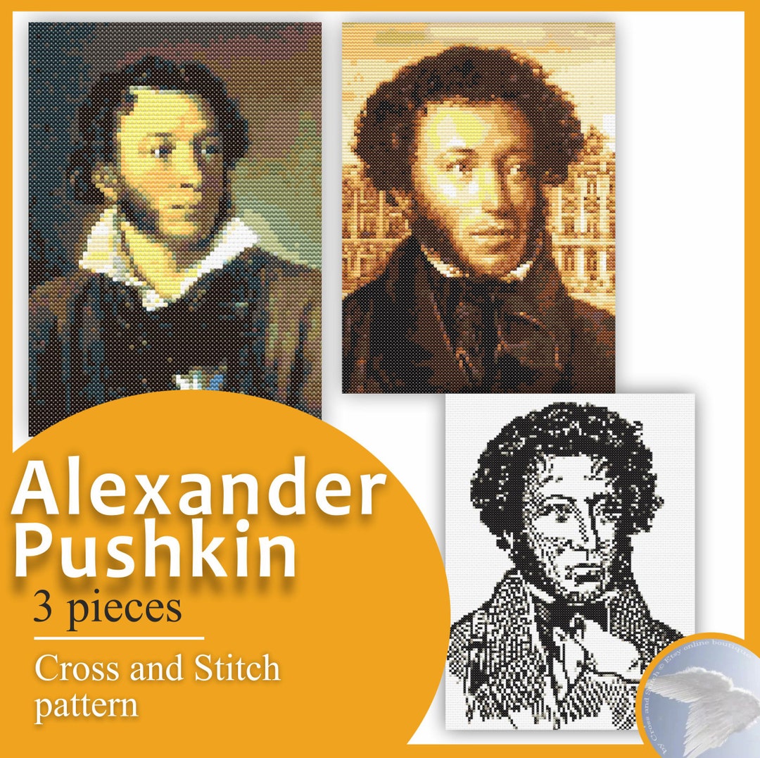 Portrait of the Poet Alexander Pushkin. Cross Stitch Model Instruction ...