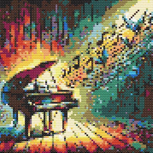 Stylized Images of Musical Symbols. Cross Stitch Pattern Embroidery ...