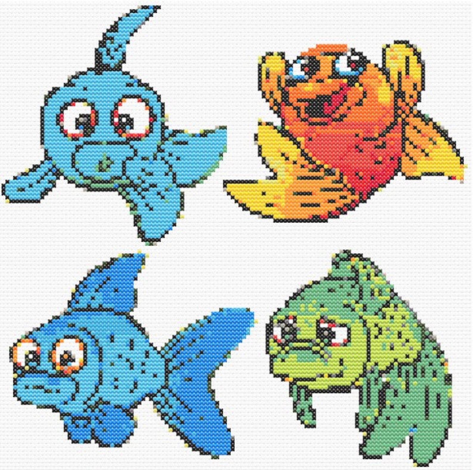 Golden Fairy-tale Fish Embroidered With a Cross Cross Stitch Pattern ...