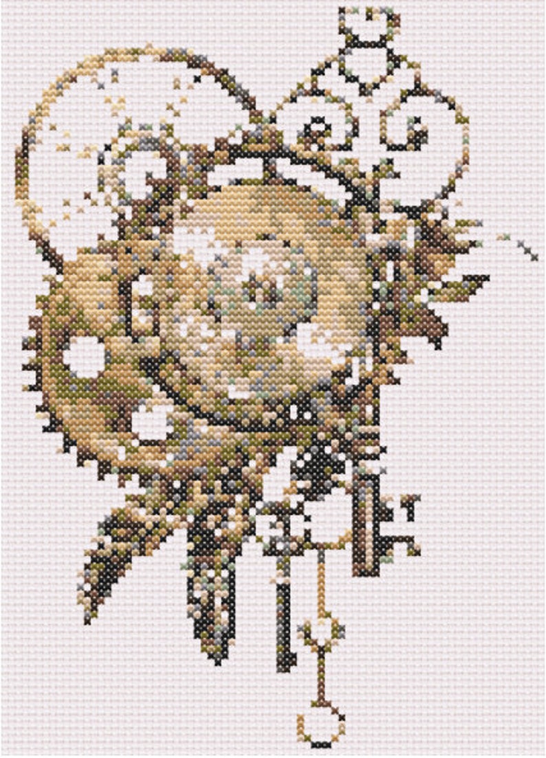 Cross Stitch Pattern Instruction Steampunk Steam Punk Old Machinery ...
