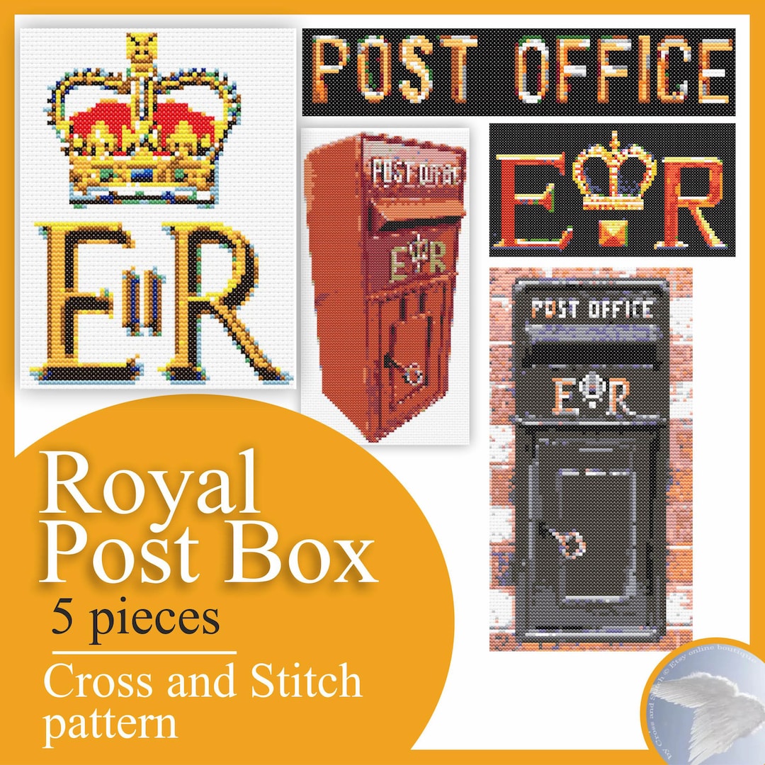 Royal Mail Post Box Cross Stitch Pattern: ER Replica (PDF Pattern) - Etsy