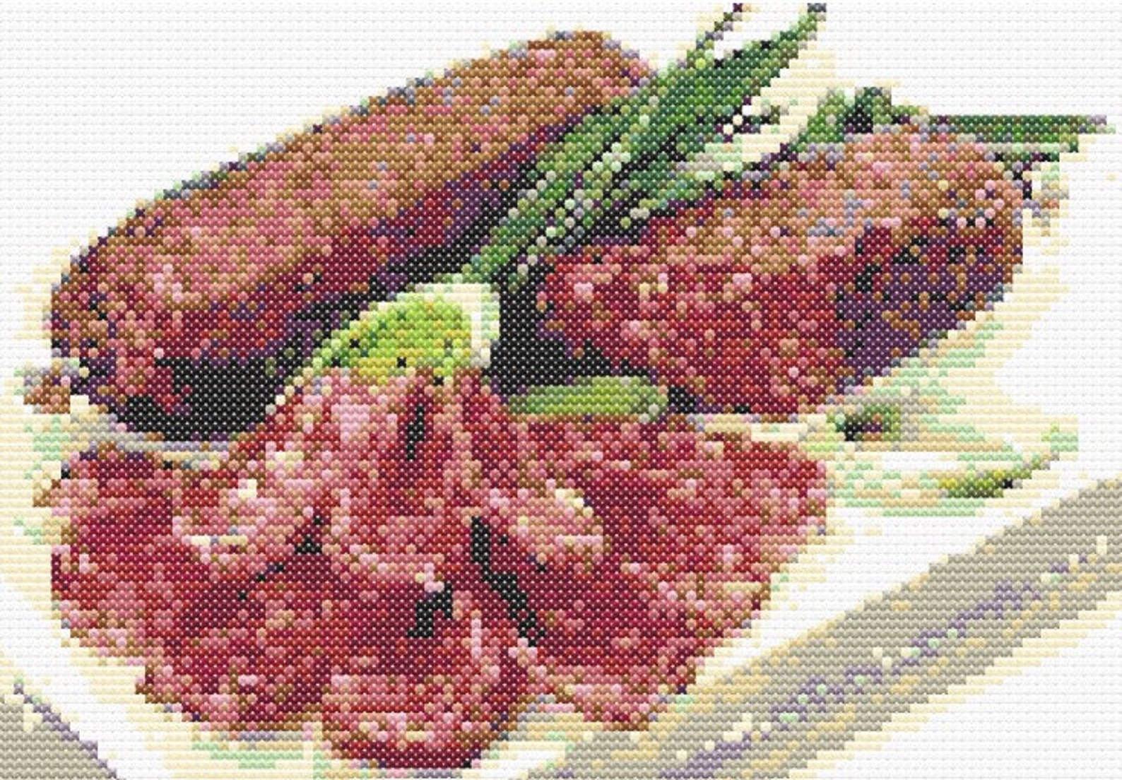 Minced Meat Smoked Meat Products Simple Cross Stitch Pattern ...