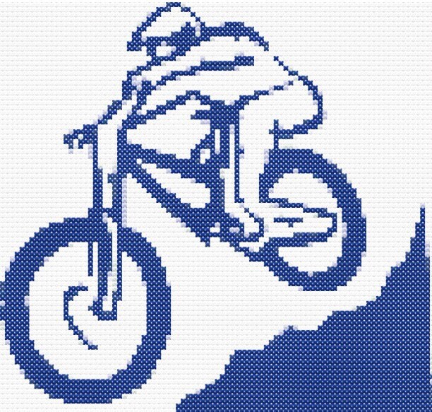 Surprise for Cycling Lovers Cross Stitch Pattern Embroidery Instruction ...