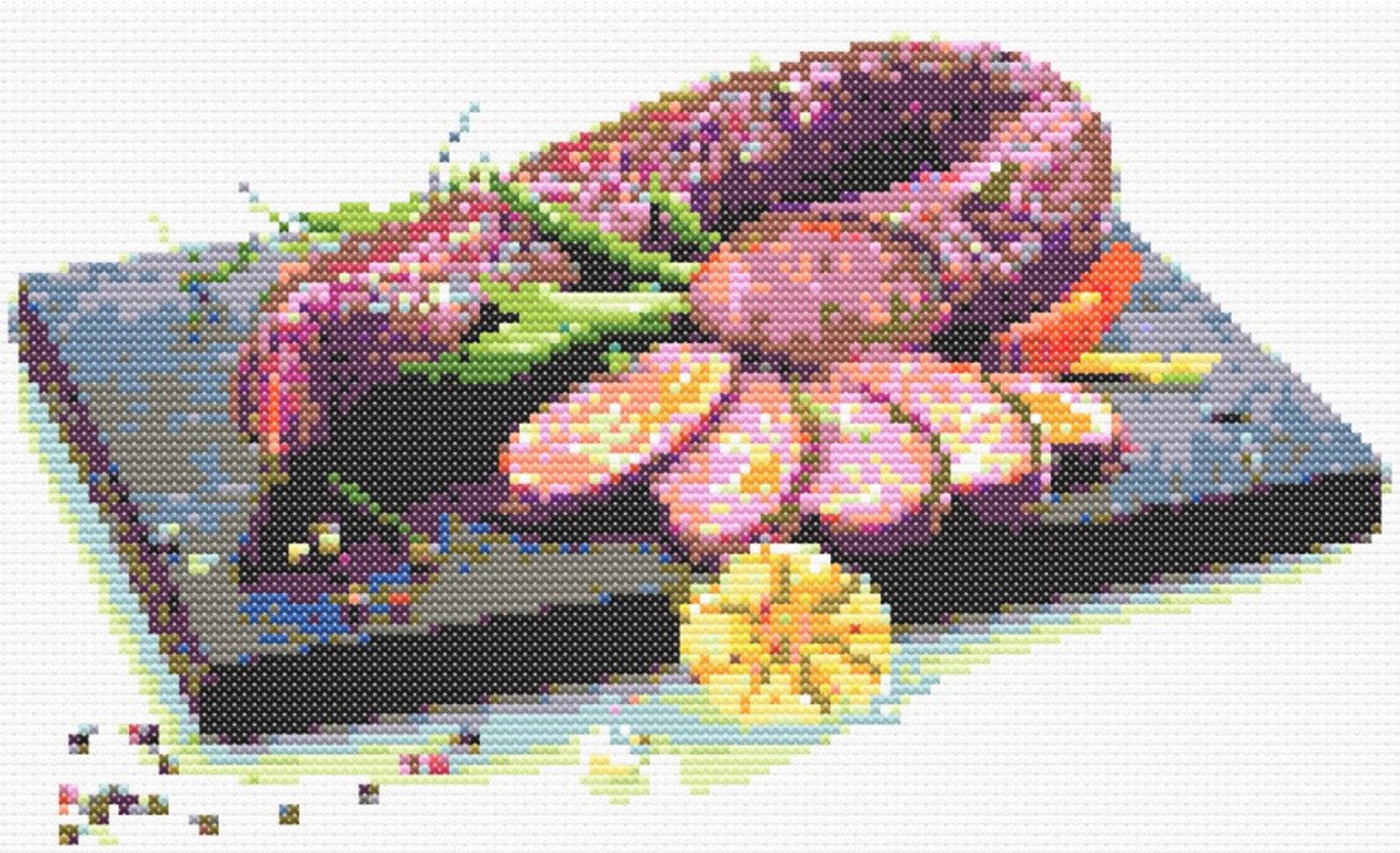 Minced Meat Smoked Meat Products Simple Cross Stitch Pattern ...