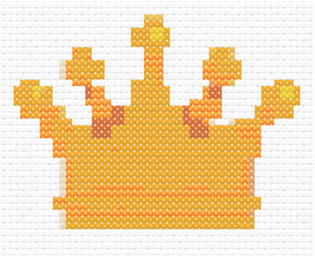 Royal Golden Crown Open Spires Cross Stitch Pattern Embroidery Chart ...
