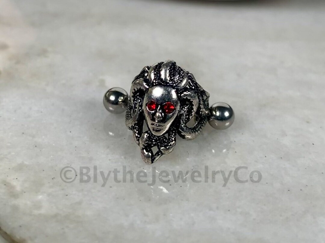 Snake Cartilage Earring Medusa Cartilage Earring Snake Earring Gothic ...