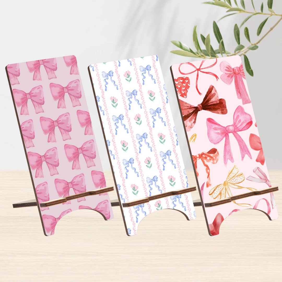 Coquette Wood Phone Stand, Ribbon Holder, Gift, Docking Station for ...