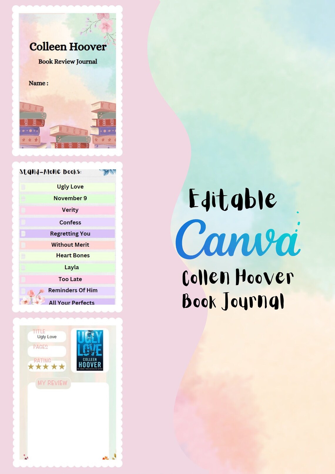 Colleen Hoover Reading Book Journal - Etsy