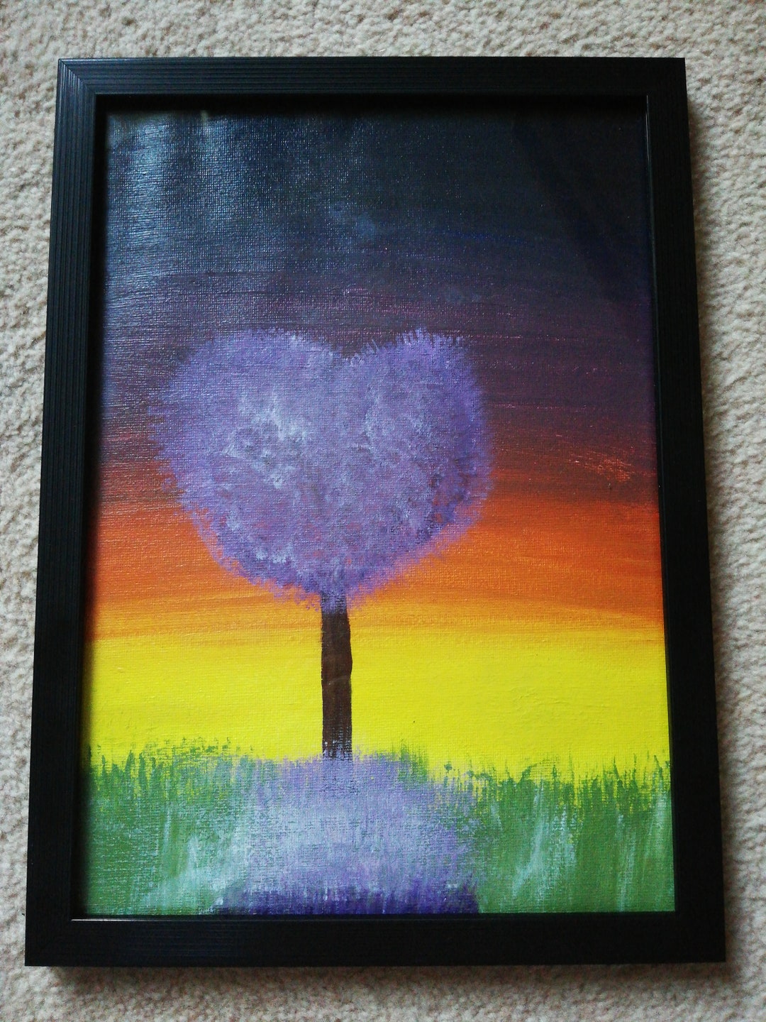 Fanmade JK Inspired Purple Heart Tree Painting - Etsy Ireland