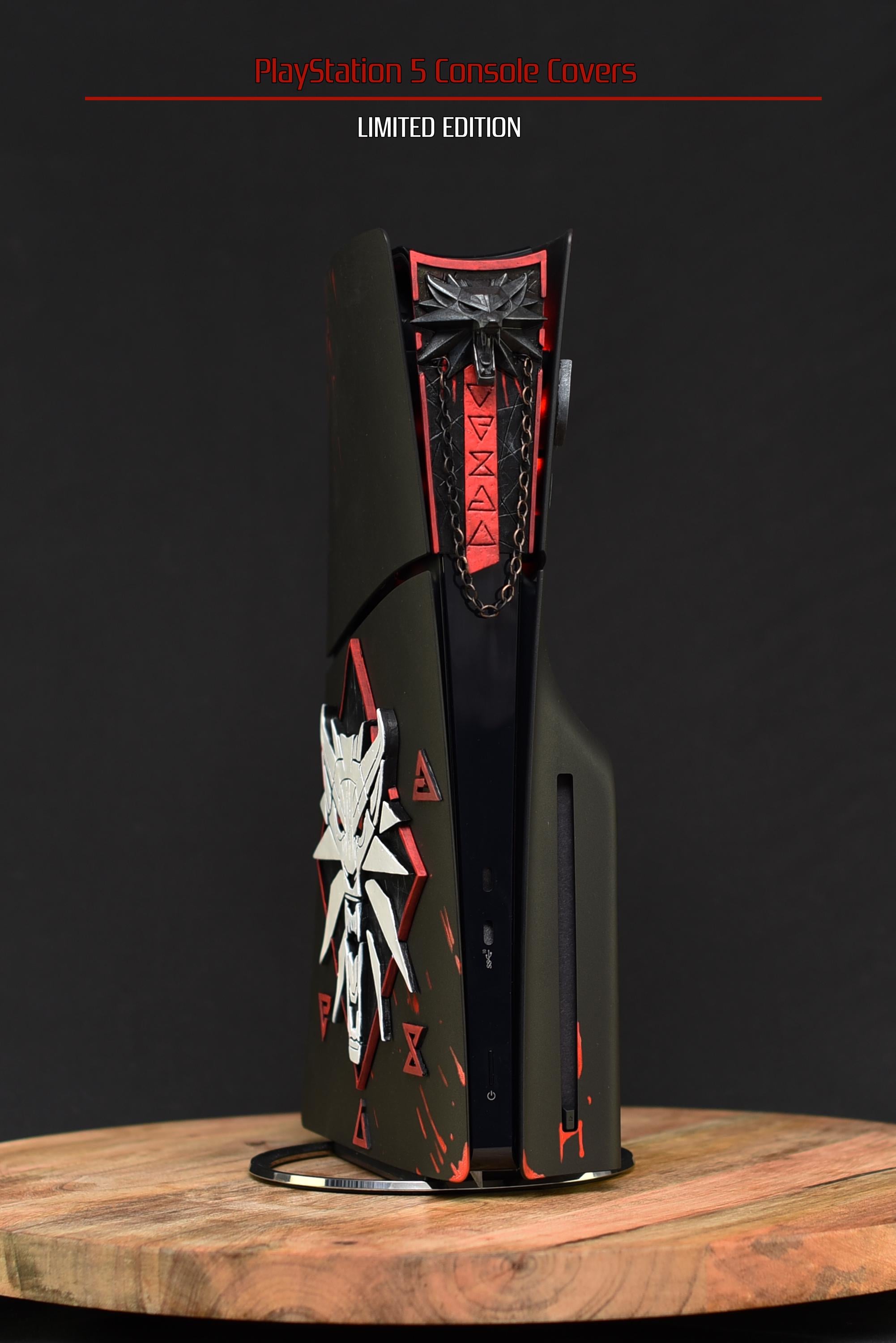Custom the Witcher 3 Inspired Playstation 5 Slim Disc Console Covers ...
