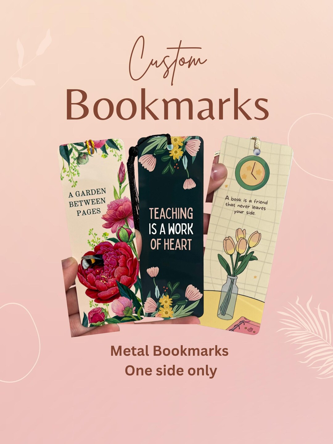 Custom/personalized Bookmarks-metal, ONE Side Only - Etsy