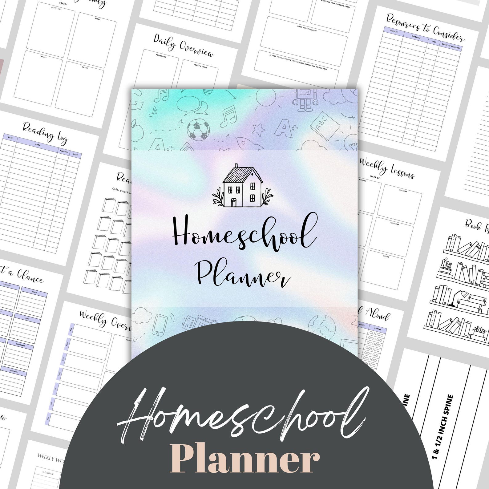 Editable Homeschool Planner Bundle: Canva Template (digital Download ...