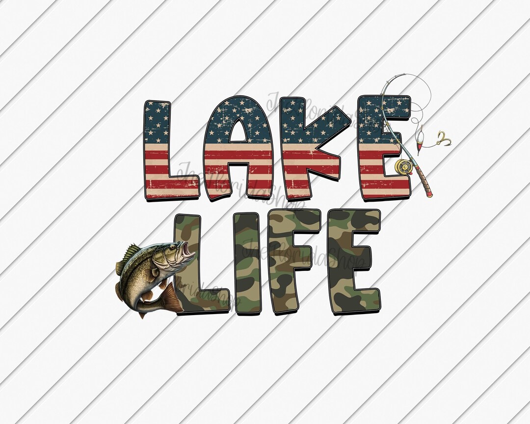 Lake Life, Bass Fish Png, Fishing Lover Png, Dad Png, Fisherman Gifts ...