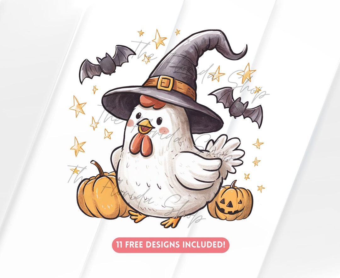 Cute Halloween Chicken PNG, Funny Chicken Shirt, Fall Png, Pumpkin Png ...