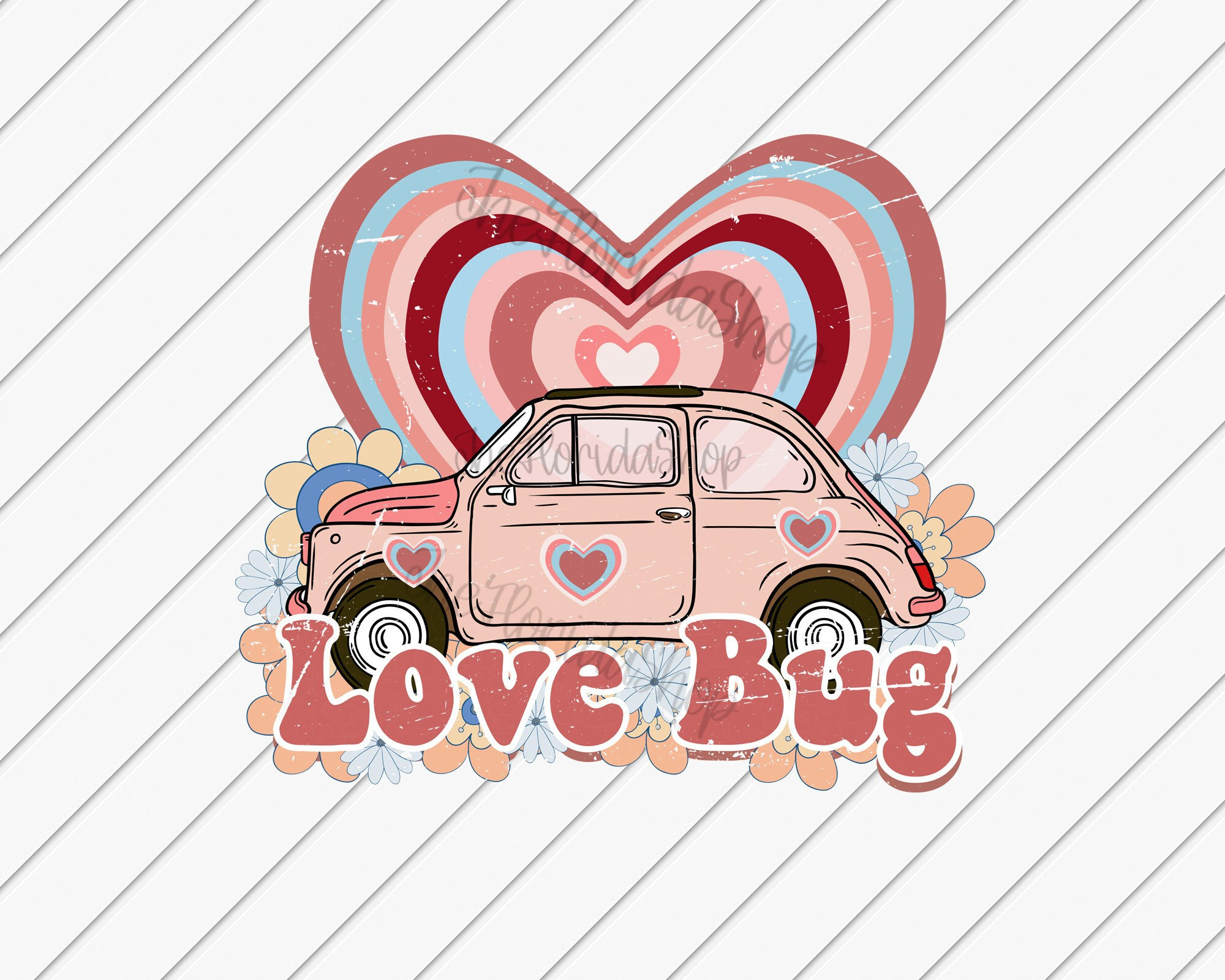 Love Bug Vintage Valentine's Png Retro Png Sublimation - Etsy