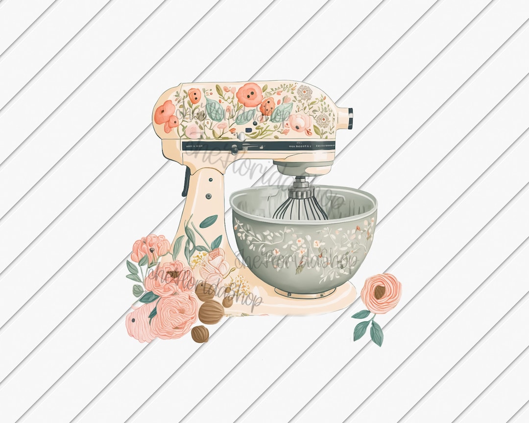 Floral Stand Mixer Png, Kitchen Png, Baking Png, Sublimation Design ...