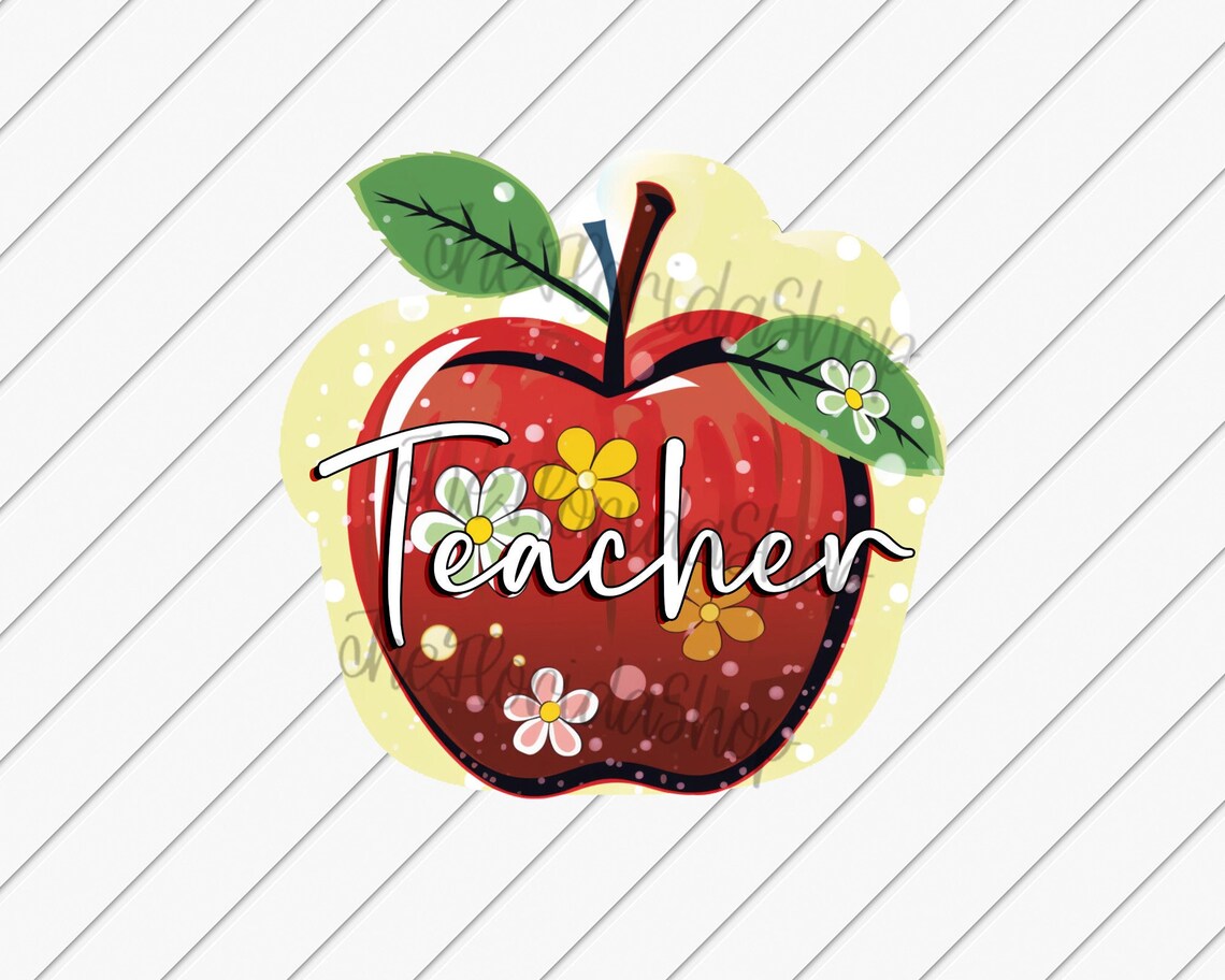 Teacher's Apple Png Sublimation Png Teacher Sublimation - Etsy