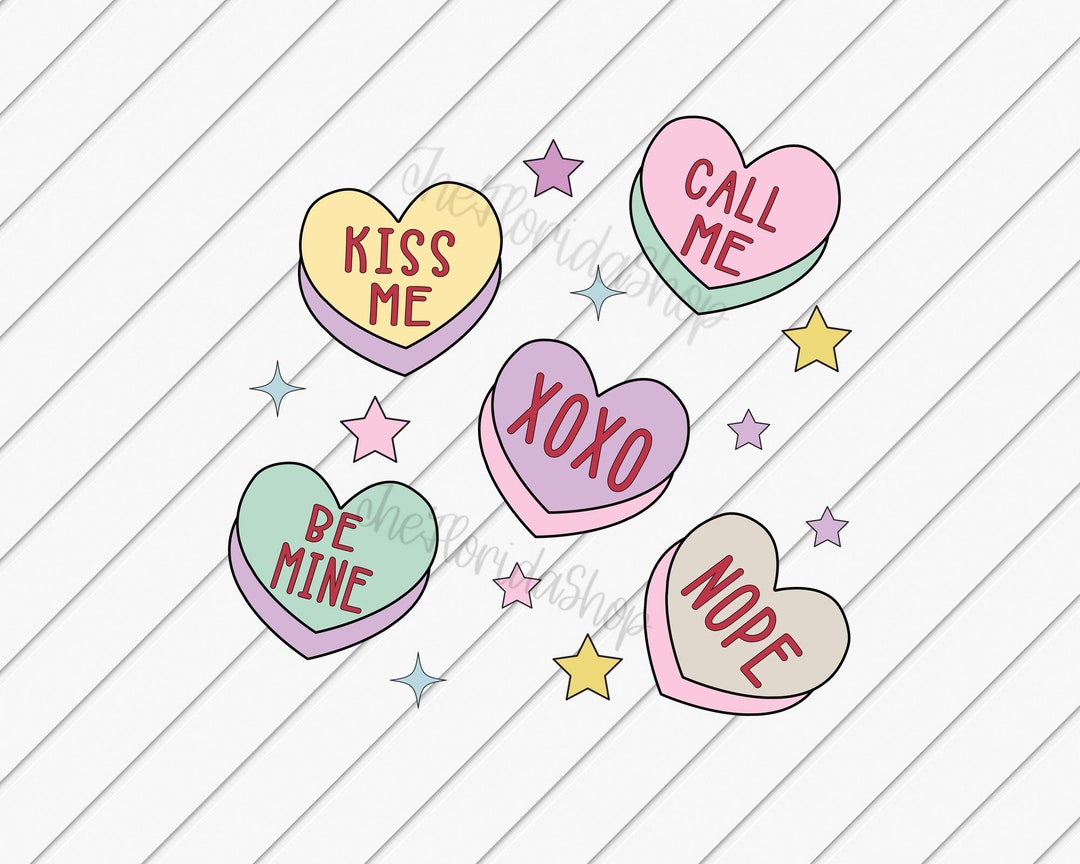 Conversation Hearts Png, Love Png, Happy Valentine's Day, Sublimation ...