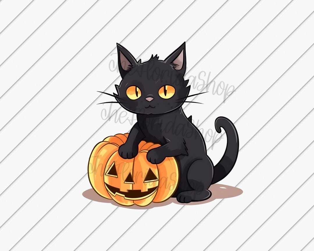 Black Cat Jack O'lantern Sublimation Design (PDF, JPG) - Etsy