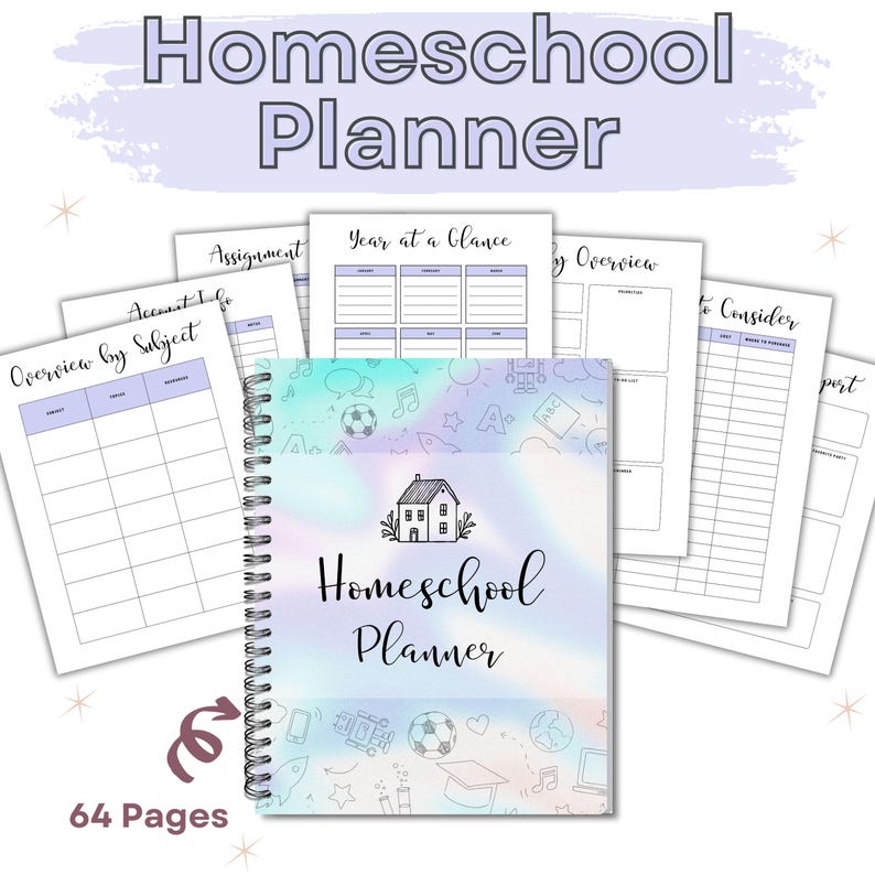 Editable Homeschool Planner Bundle: Canva Template (digital Download ...