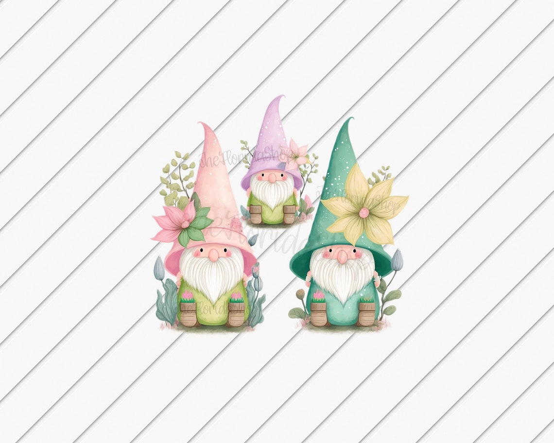 Spring Gnomes Png Sublimation Gnomes Png Floral Gnomies Png - Etsy