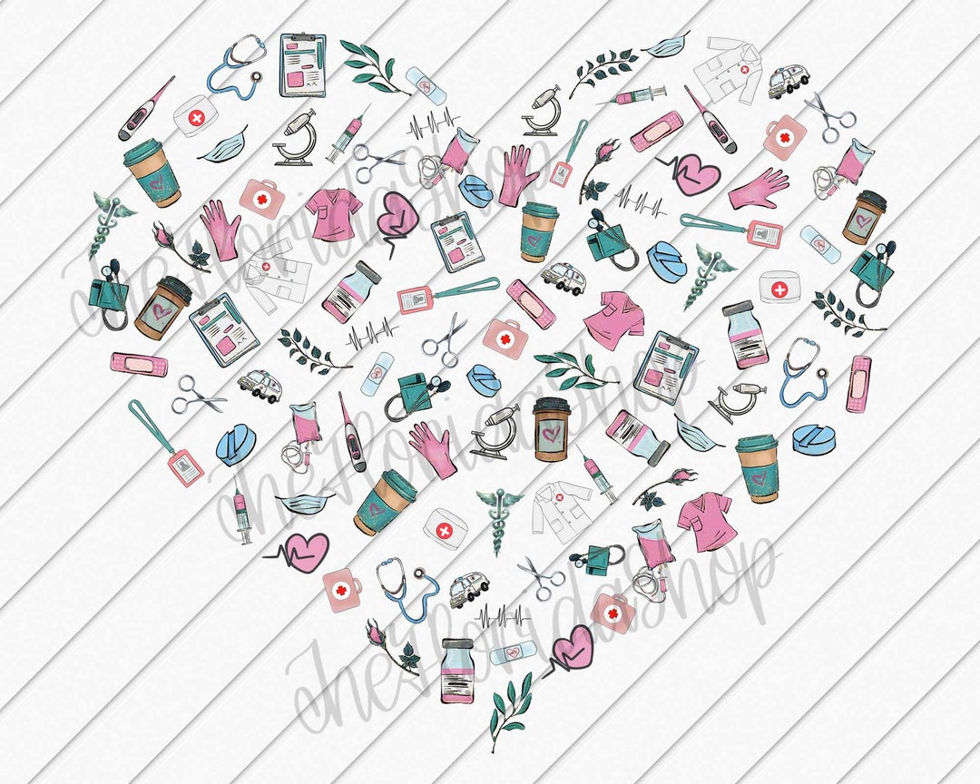 Nurse Heart Shaped Png, Nurse Clip Art Png, Sublimation Designs ...