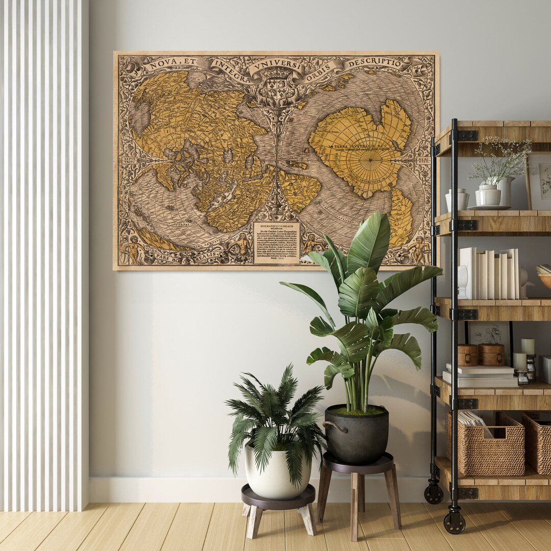 Oronce Finé 1531 World Map, Oronteus Map, Vintage World Map, Retro Map ...