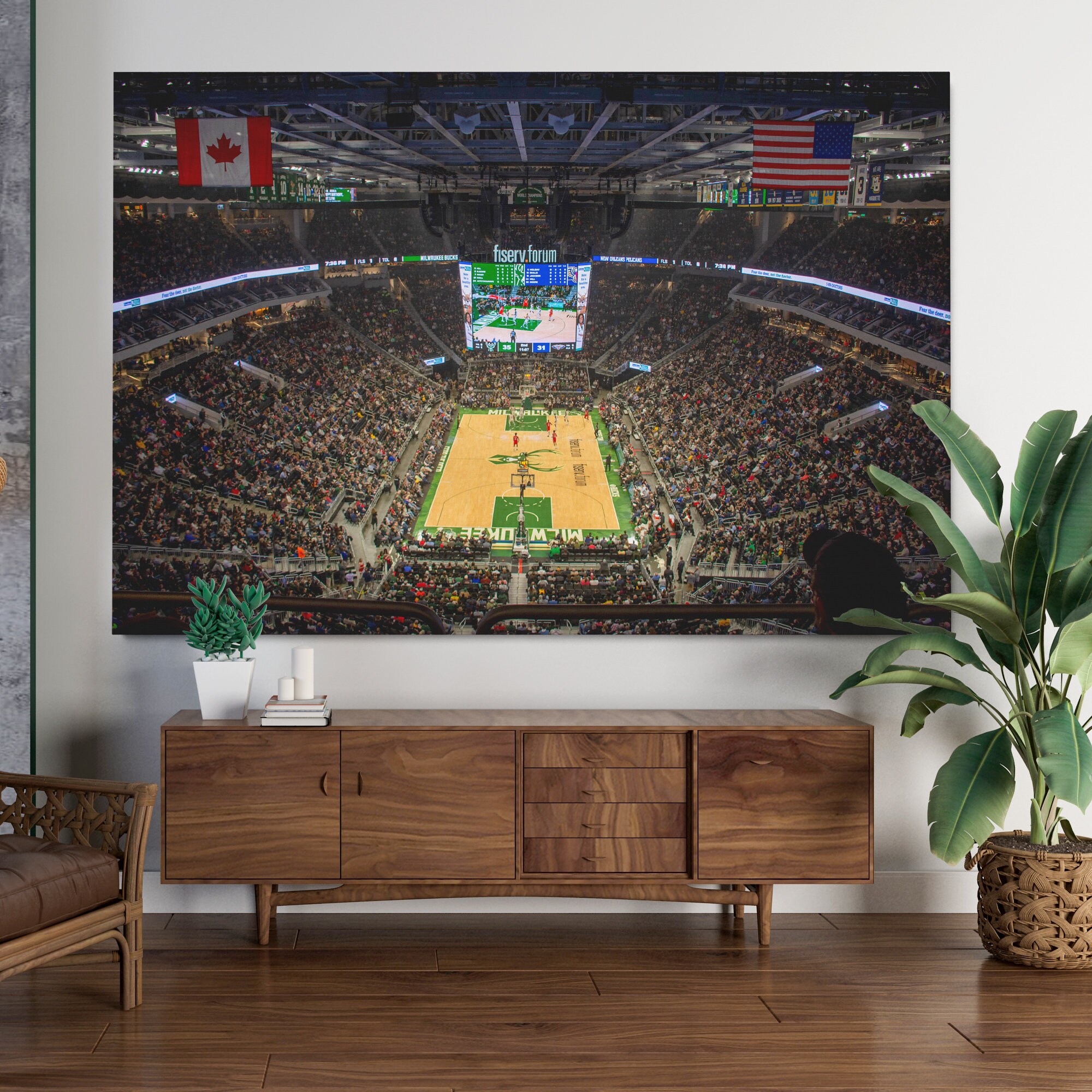 Milwaukee Bucks Fiserv Arena Wall Art, Stadium Fan Art / Premium ...