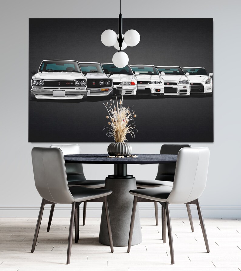 Nissan Skyline GT-R Evolution Wall Art, Skyline Garage Art, Nissan GT-R ...