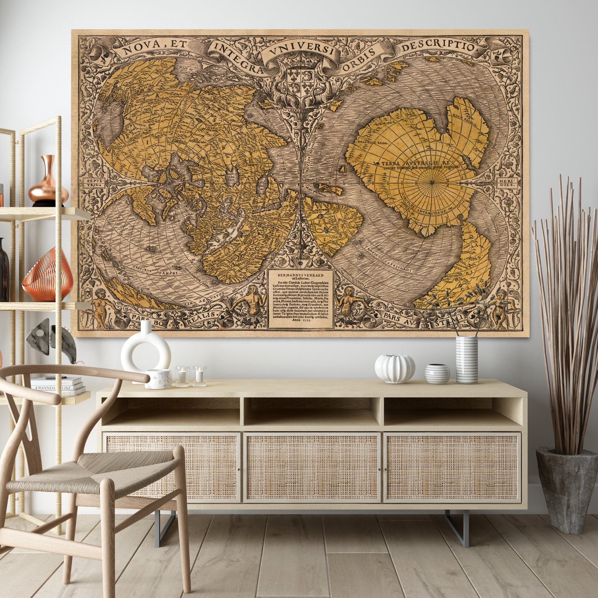 Oronce Finé 1531 World Map, Oronteus Map, Vintage World Map, Retro Map ...