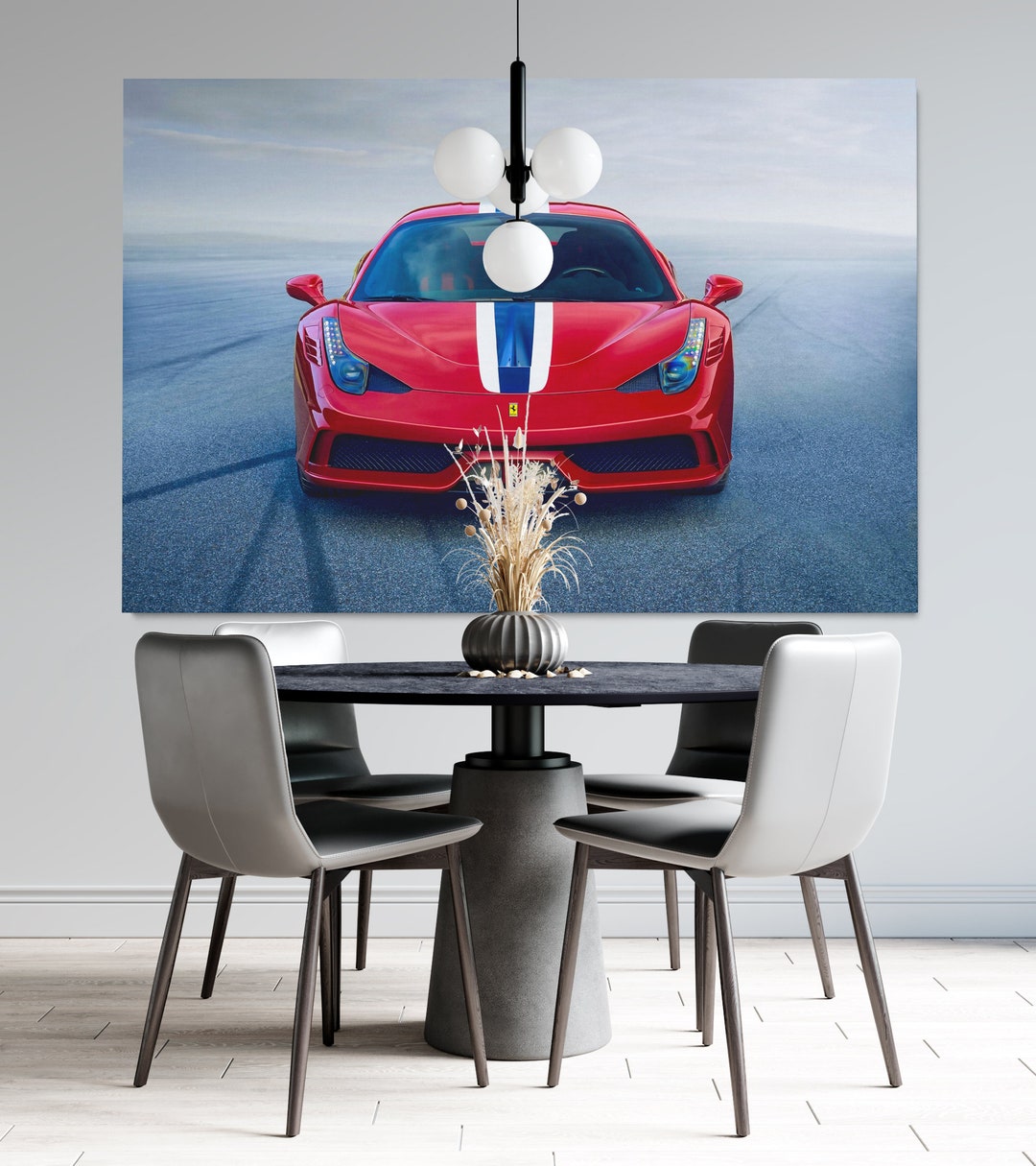FERRARI 458 Italia Wall Art, Red Car Wall Art, Garage Wall Decor, Car ...