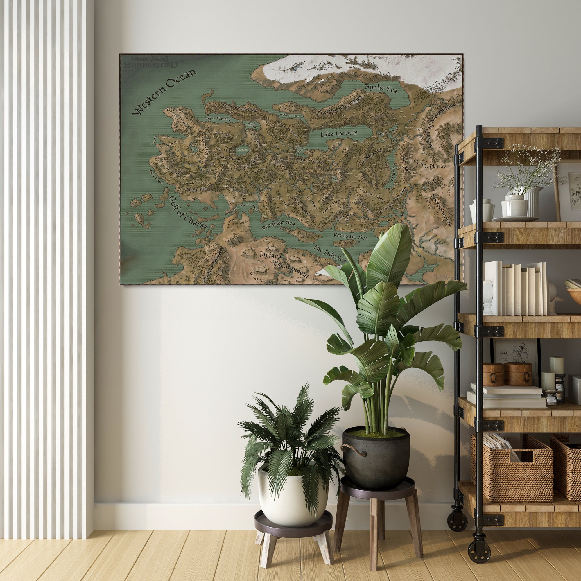 Bannerlord Map Art, Mount and Blade Map Canvas, Gaming Map Canvas, Map ...