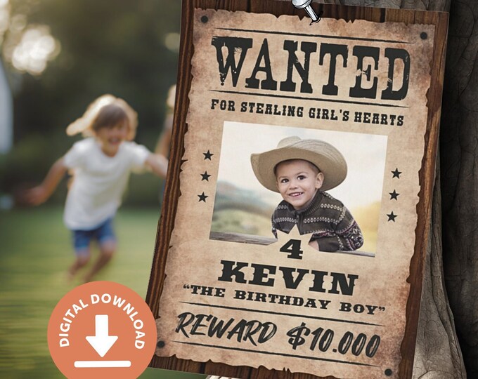 Custom Wanted Poster / Digital Download / Kids Party Wanted Poster ...