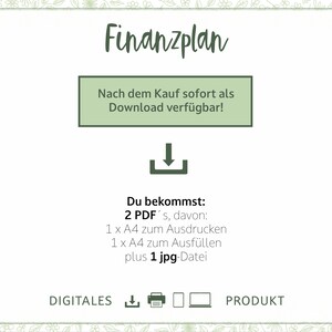 Financial Plan | Budget Planner | Financial Overview | PDF to Print ...