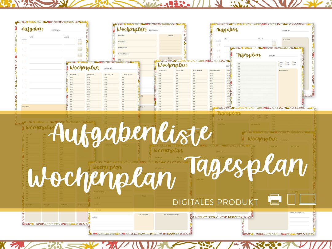 Task List to Do List Daily Schedule Weekly Schedule PDF for Printing ...