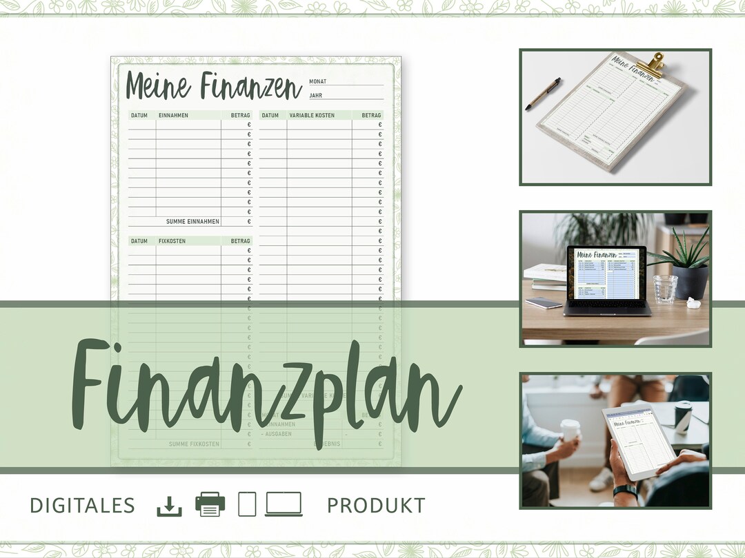 Financial Plan | Budget Planner | Financial Overview | PDF to Print ...