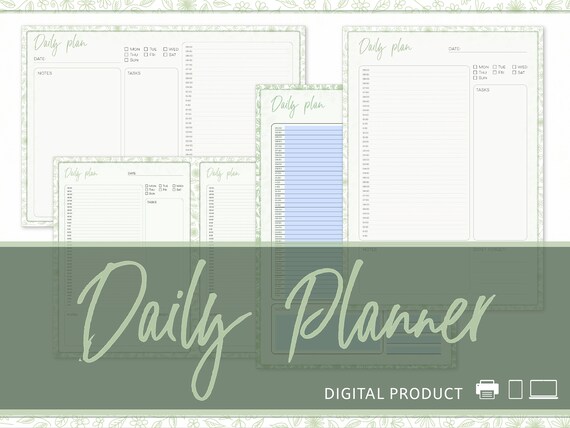 Daily Planner Printable Fillable PDF Goodnotes - Etsy