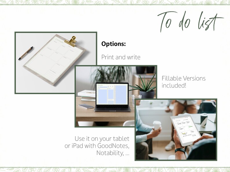 To Do List | Printable - Fillable PDF | Goodnotes, Notability | Digital ...