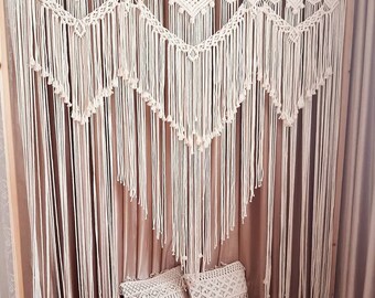 Macrame Folding Screen Curtain Panel Sidelight Door Curtain - Etsy