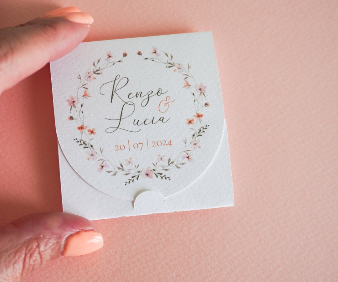 Wedding Placeholder With Plantable Seeds, Floral Favors, First ...