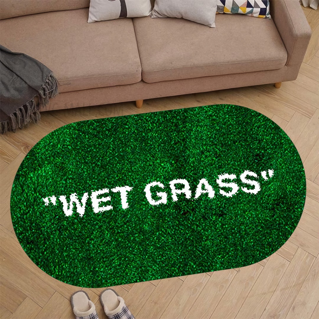 Wet Grass Rugoval Ruggrass Looking Ruggreen Rugrug for - Etsy