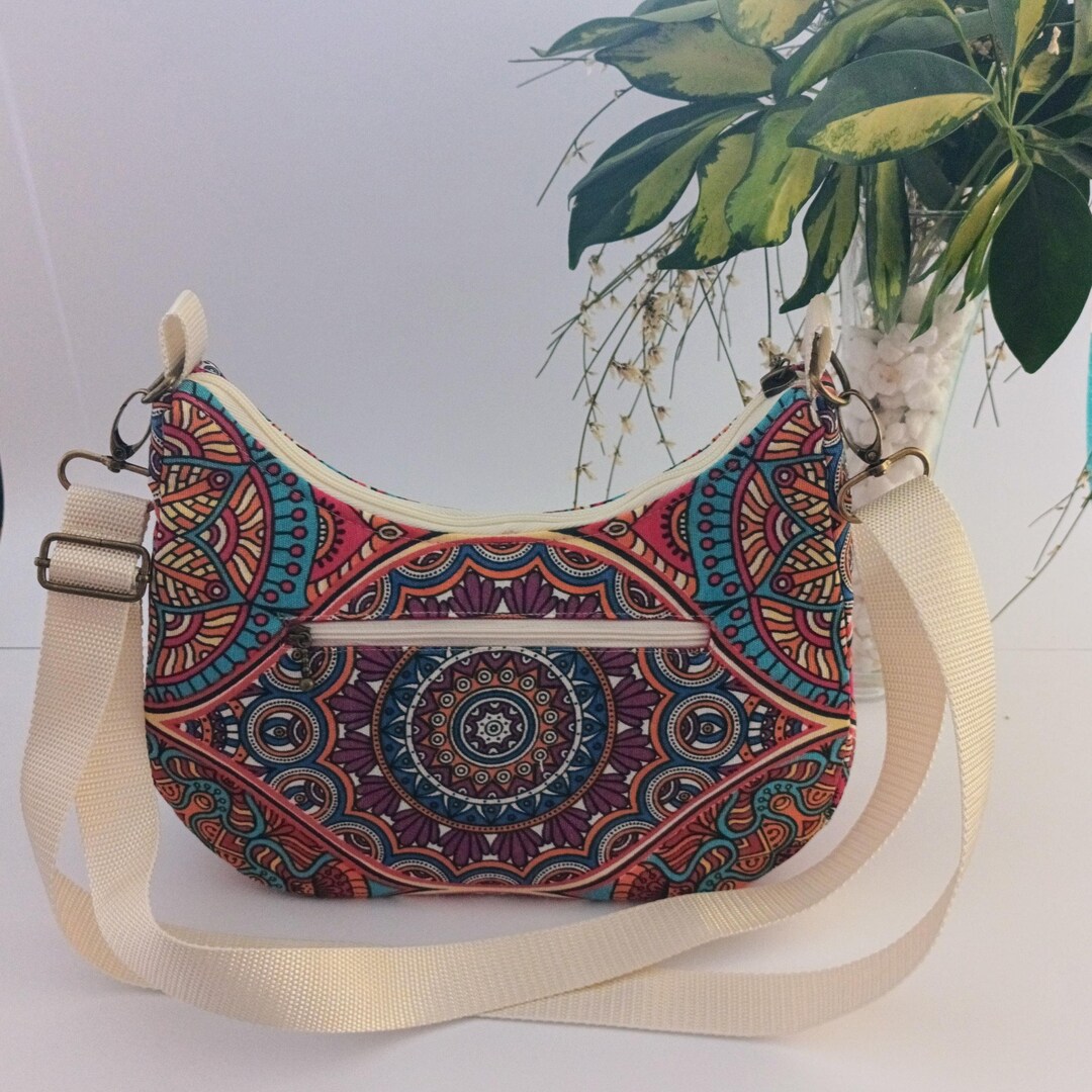 Turkish Eyes and Mandala Print Bag With Adjustable Handle and Pocket ...