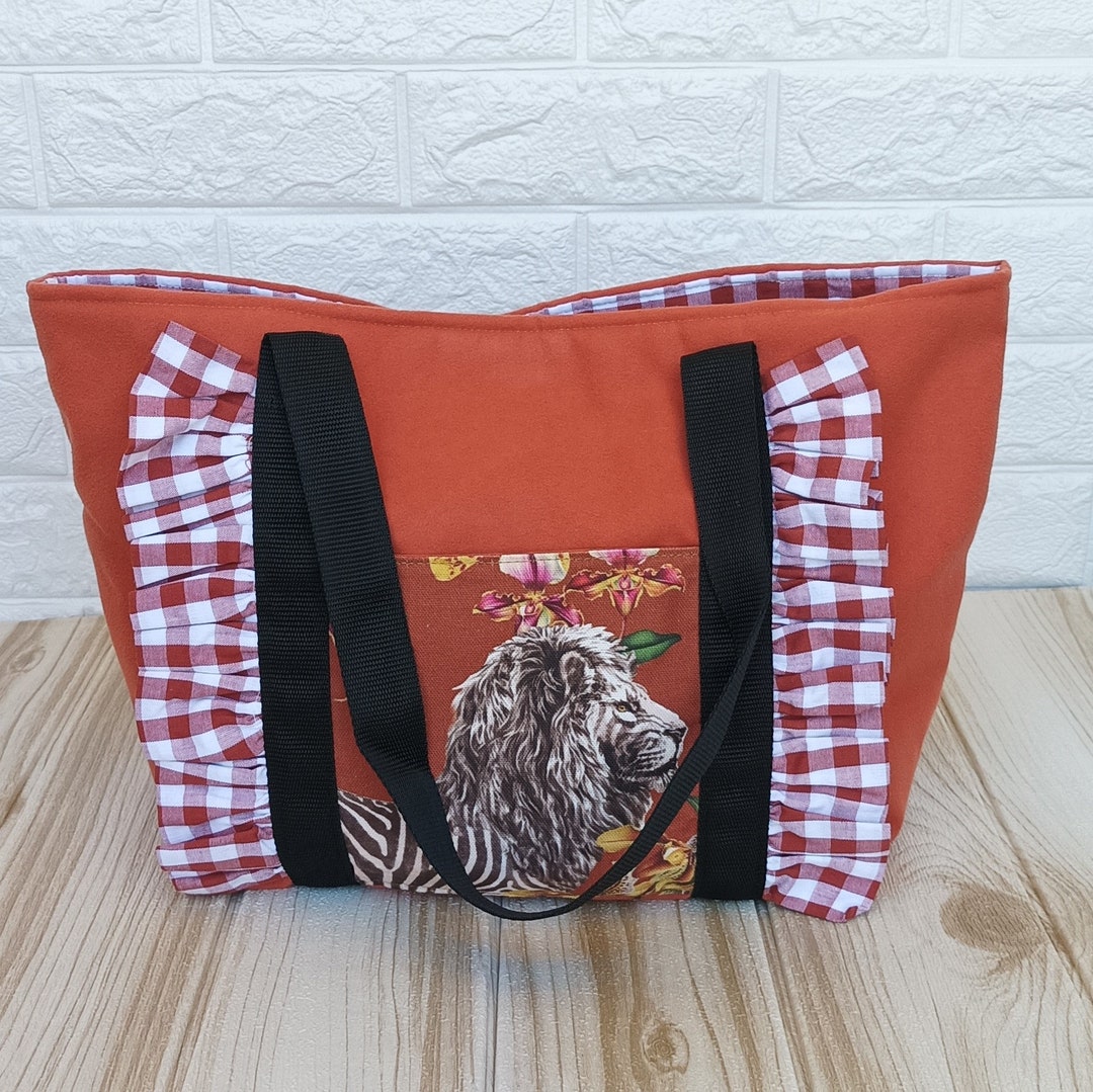 Orange Velvet Handbag, Wild Animal Handbag, Brown Vichy Ruffle Handbag ...