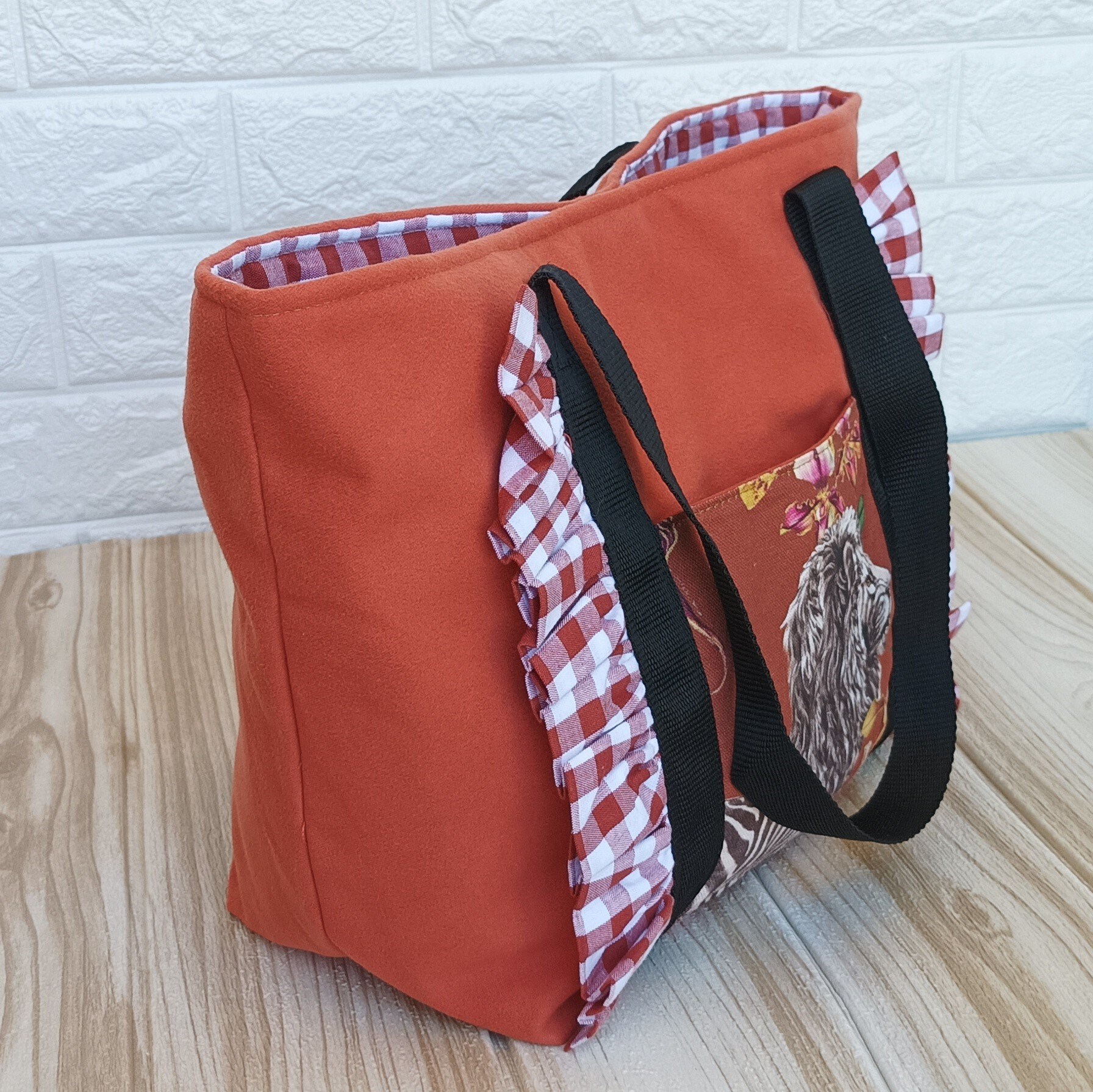 Orange Velvet Handbag, Wild Animal Handbag, Brown Vichy Ruffle Handbag ...