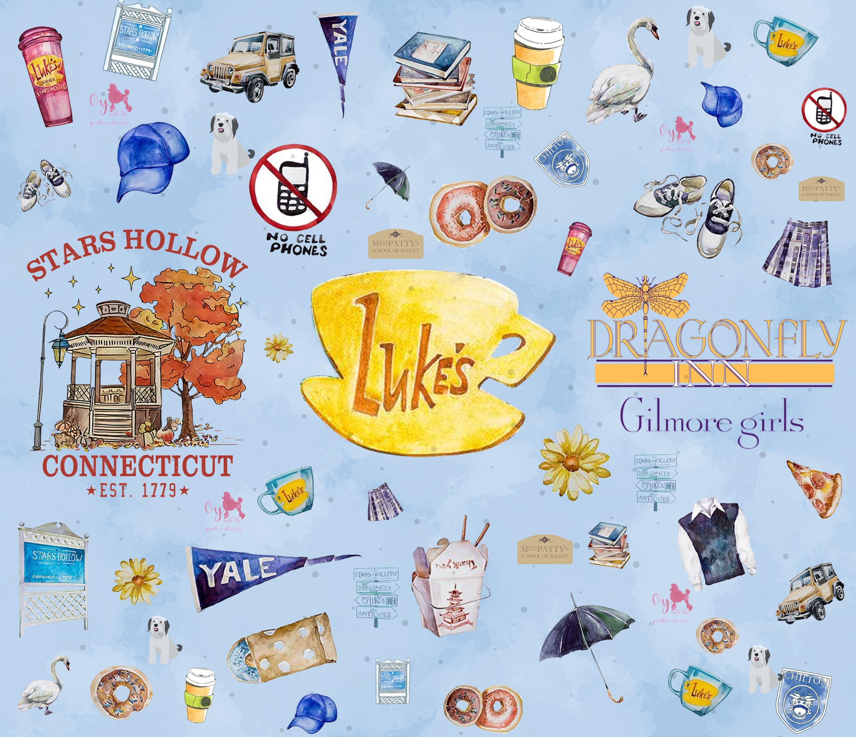 Gilmore Girls Tumbler Wrap, Stars Hollow Design, Lorelai Rory Gilmore ...