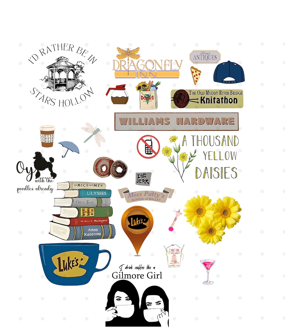 Gilmore Girls SVG , Stars Hollow, Luke's Diner SVG, Dragonfly Inn Svg ...